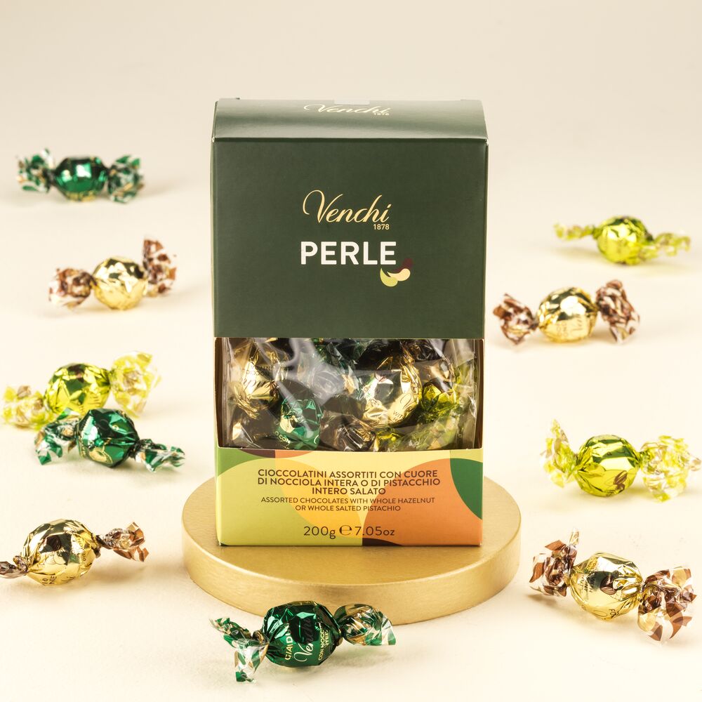 Gift bag with assorted Pearl chocolates 200 g - Venchi