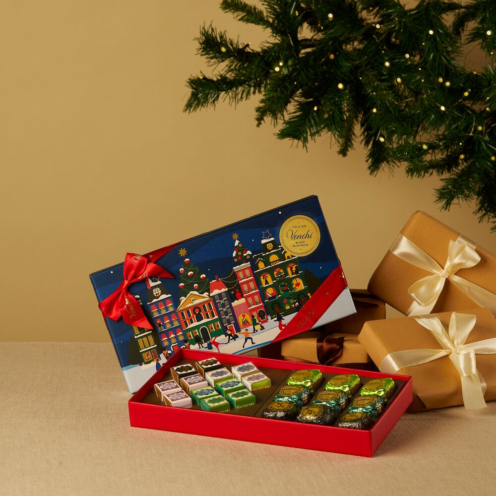 Christmas gift box with assorted chocolates 308 g - Venchi