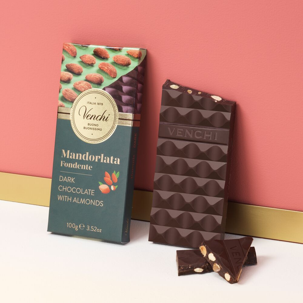 Chocolate bar: Dark Almond, 100 g - Venchi