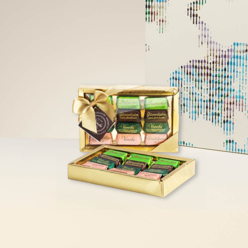 Gold gift box: assorted Gianduiotto chocolates, 110 g - Venchi