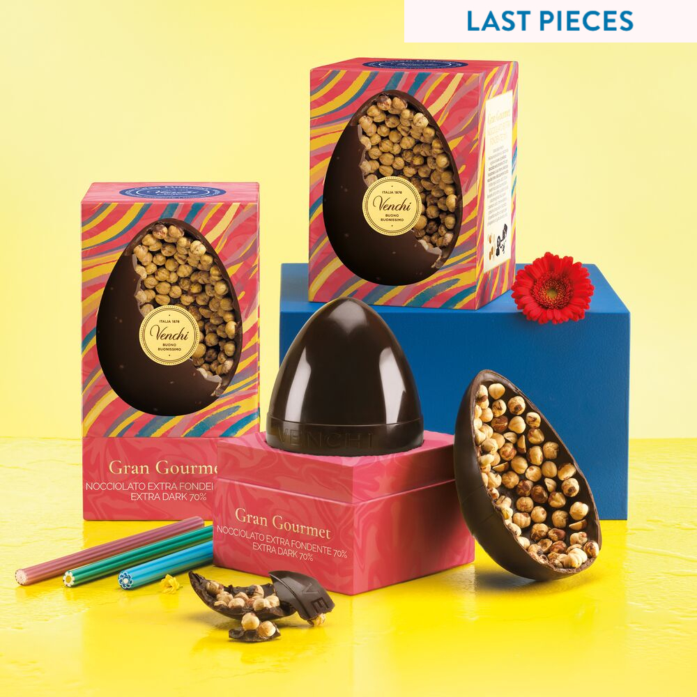 Œuf en chocolat : Grand Noisette Chocolat Extra Noir 70 %, 540 g - Venchi