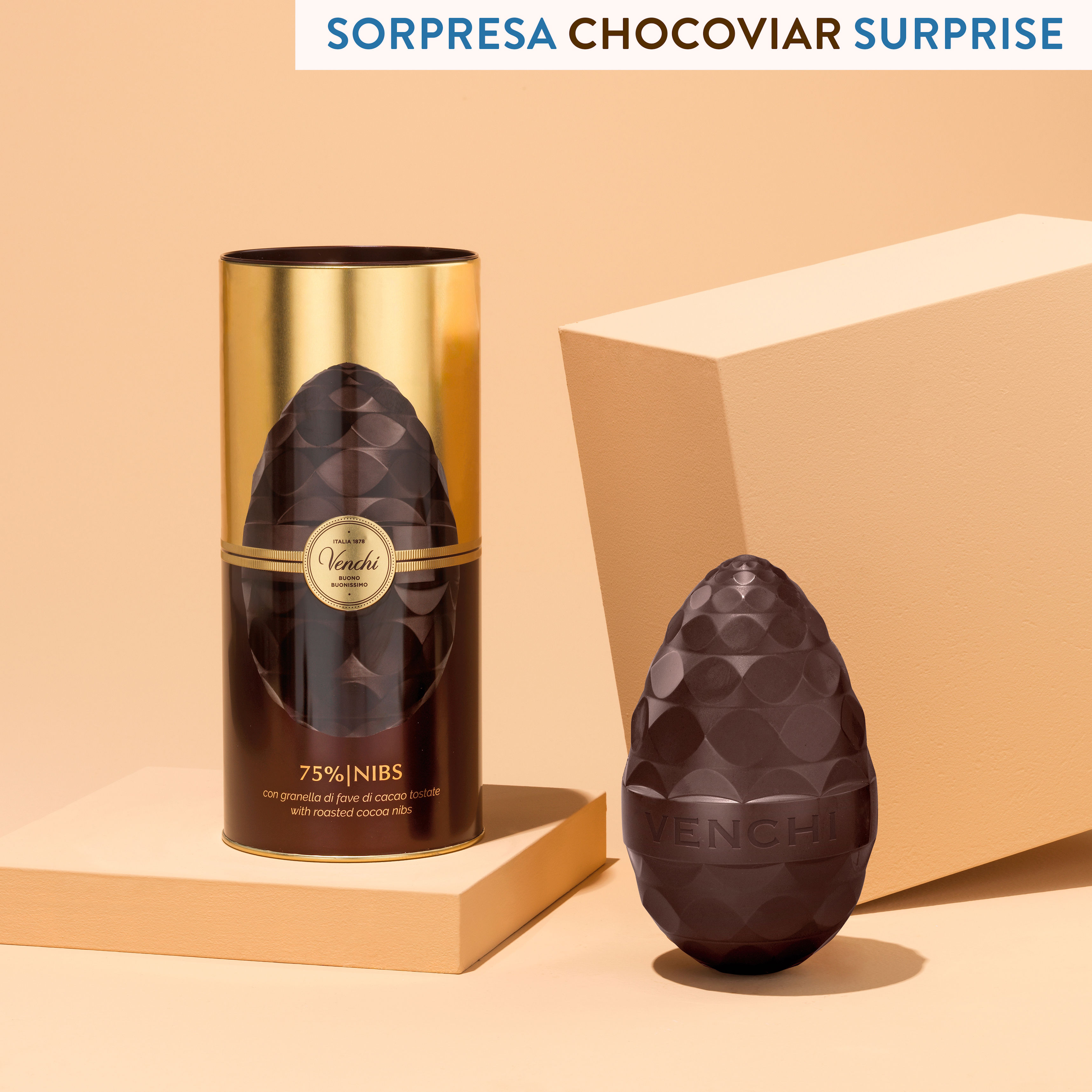 Uovo Extra Fondente 75% Nibs 350 g - Venchi