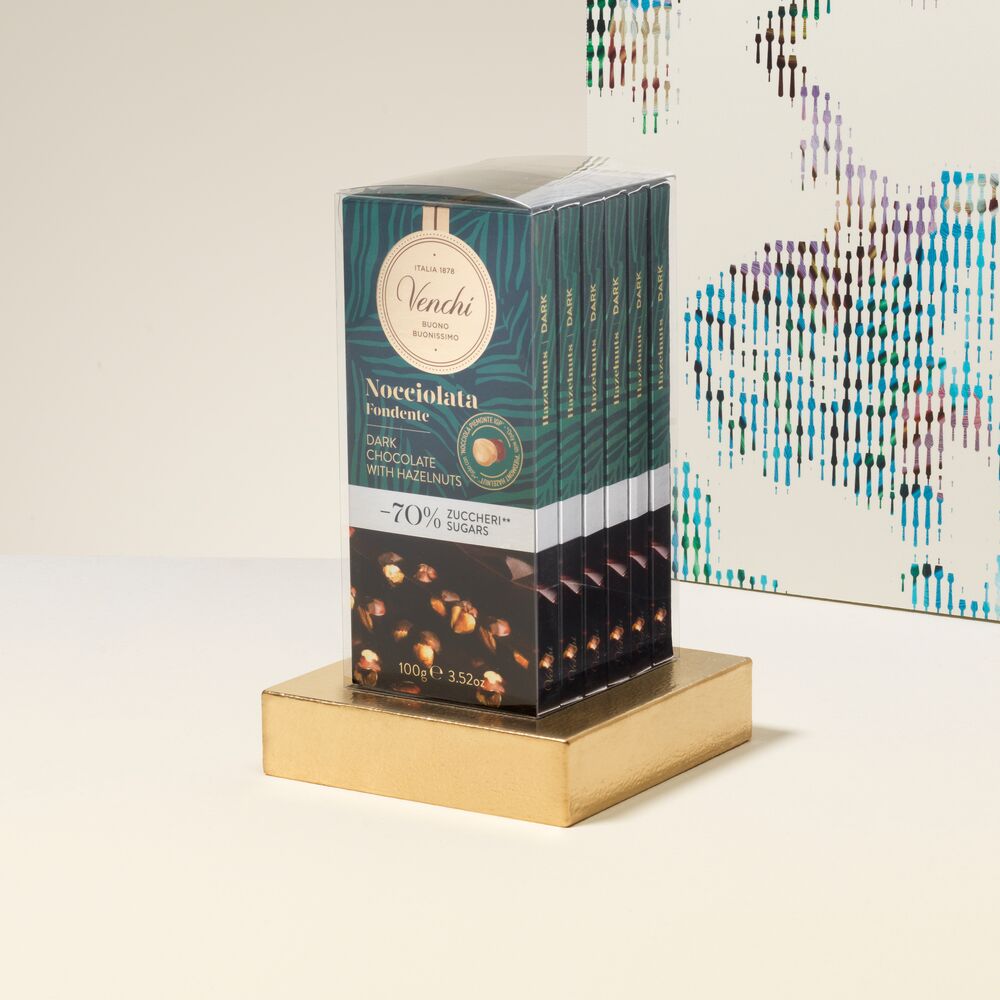 Selection of 6 dark whole hazelnut -70% bars 600 g - Venchi
