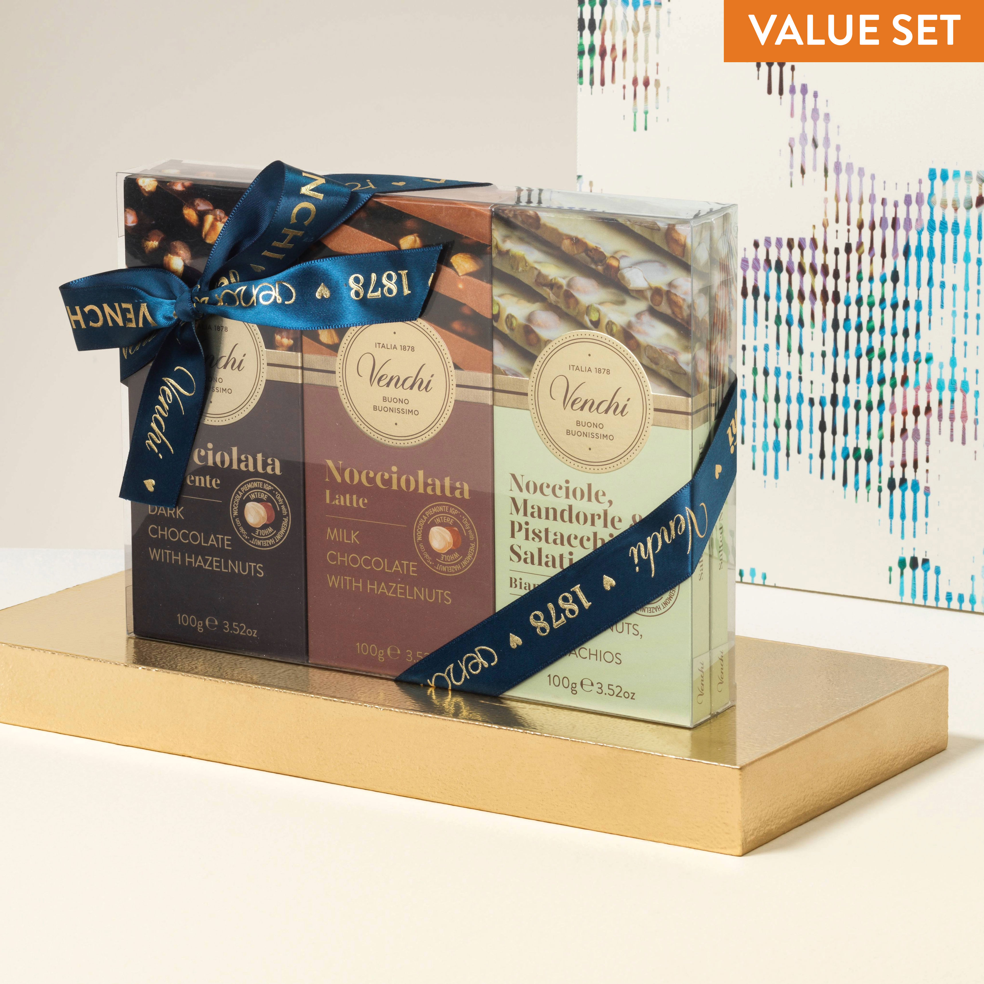 Selection of 6 mixed whole hazelnut bars 600 g - Venchi