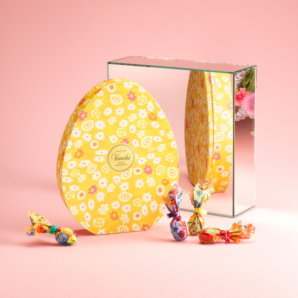 Boîte cadeau Œuf jaune : assortiment d'œufs en chocolat, 200 g - Venchi