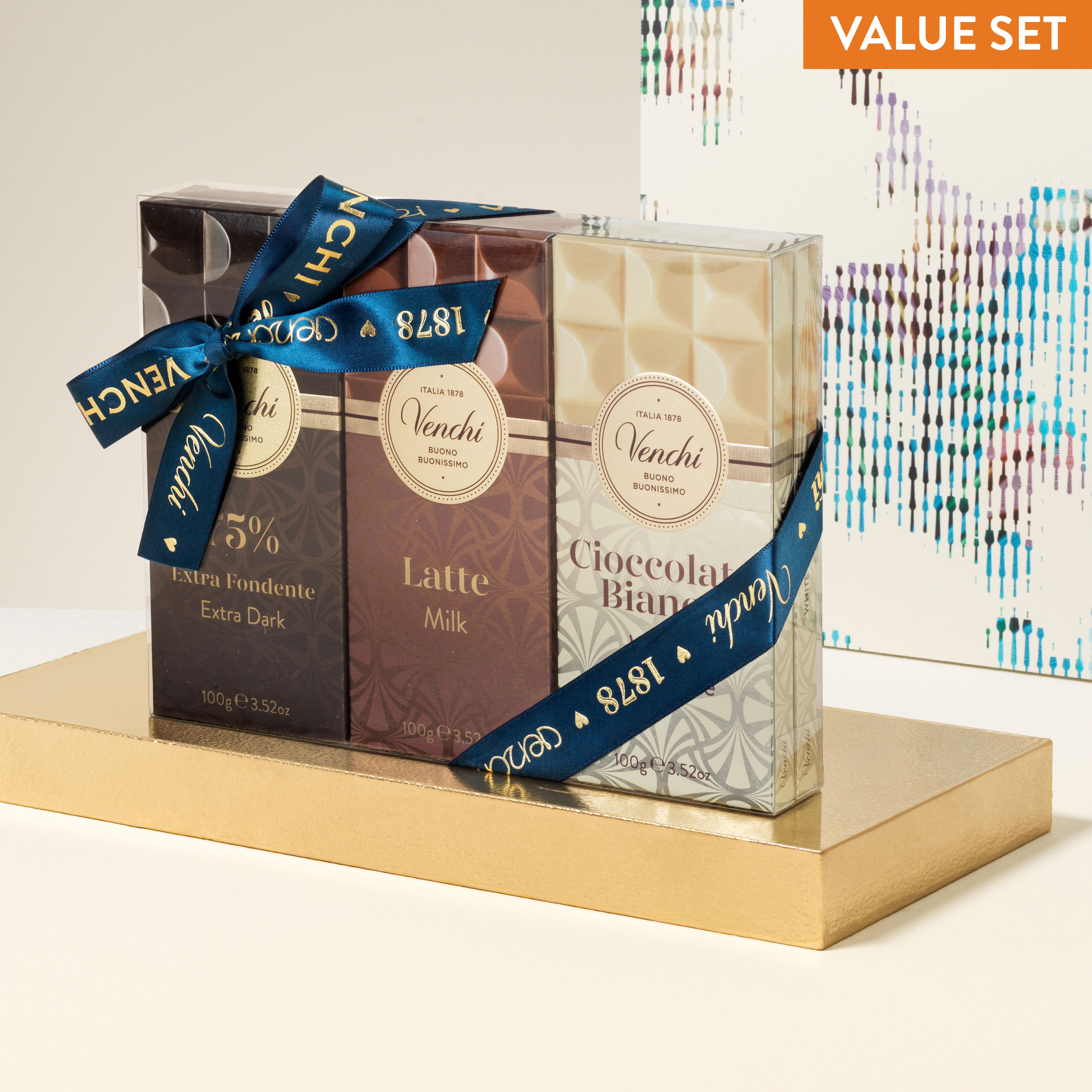 Selection of 6 assorted chocolate bars 600 g - Venchi