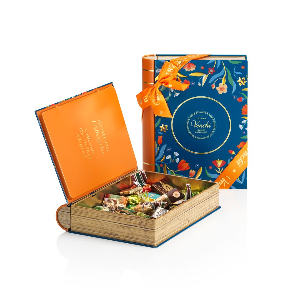 Maxi book Baroque with assorted chocolates 330 g - Venchi