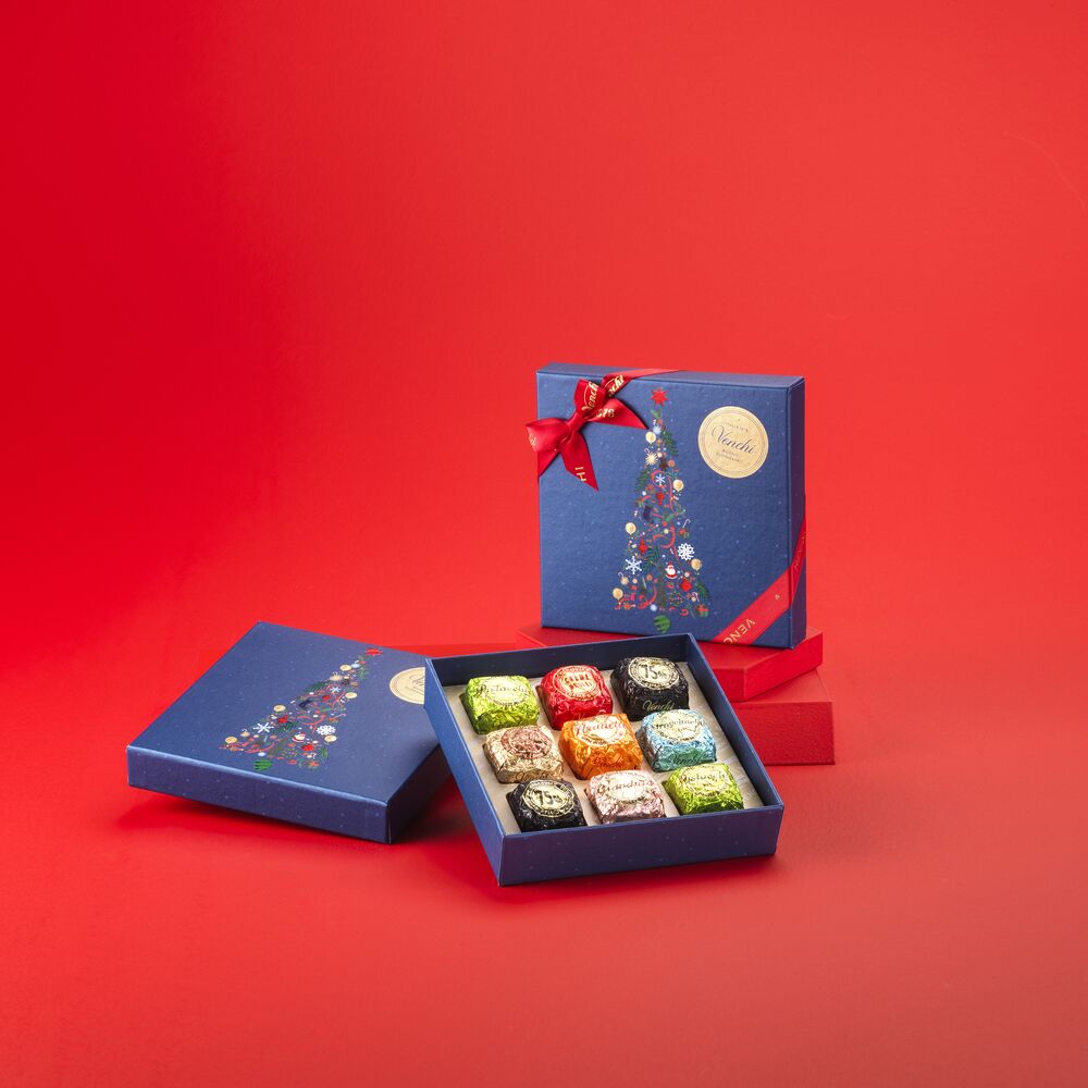 Blue gift pack: assorted Chocoviar chocolates, 164 g - Venchi