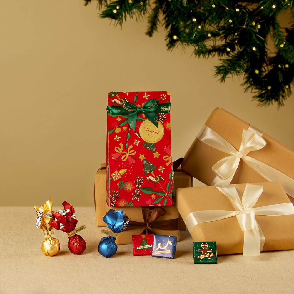 Christmas gift box with assorted chocolates 170 g - Venchi