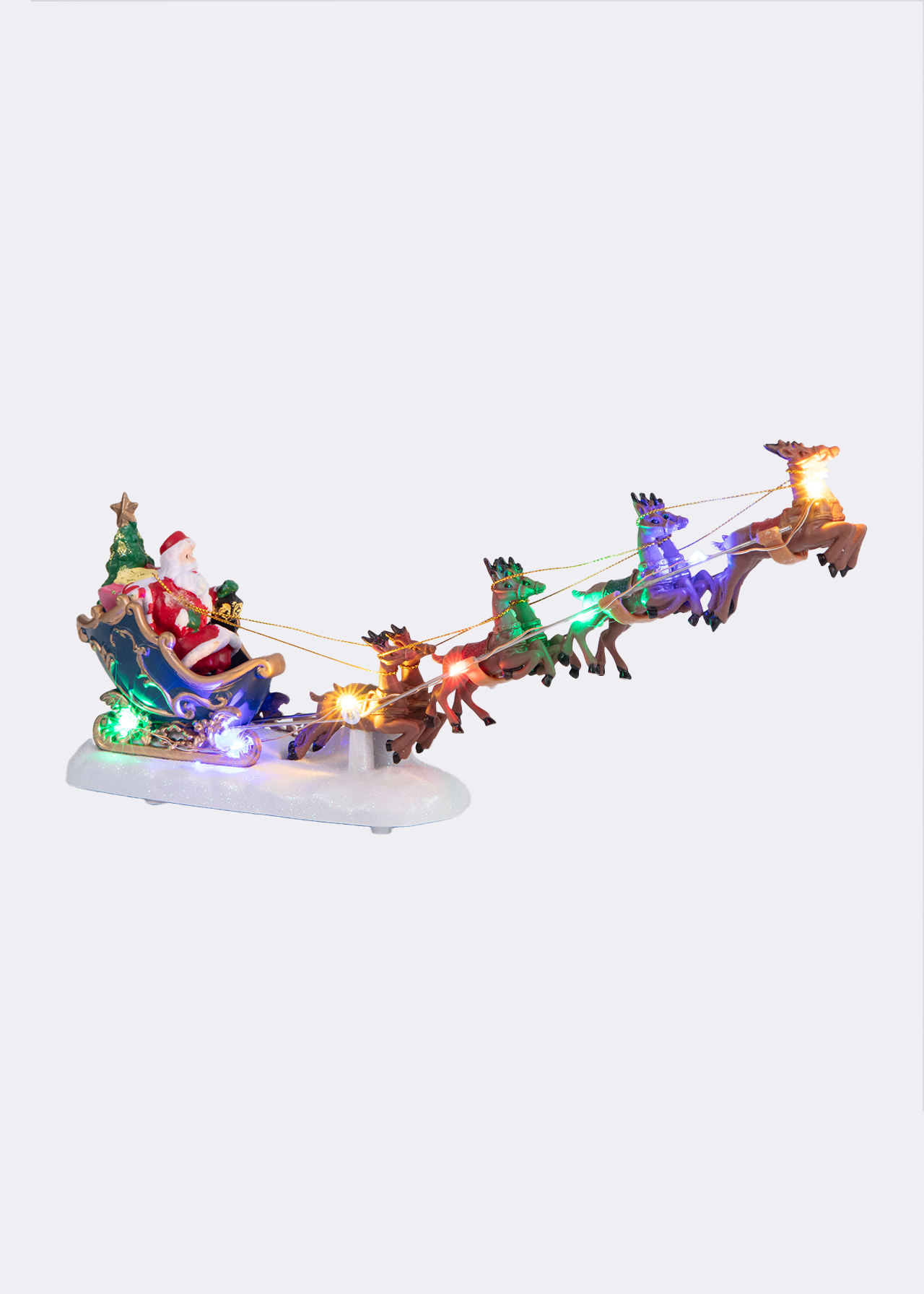Santa With Reindeers Light-Up Model | Dobbies Garden Centres