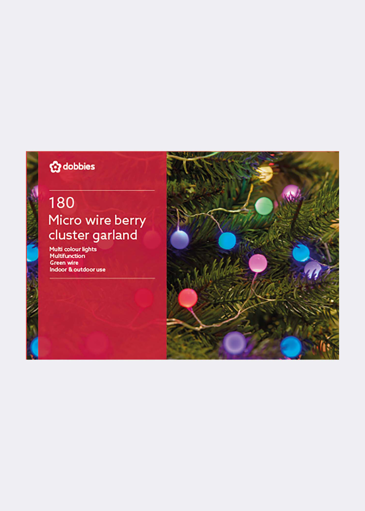 180 Micro Wire Multicolour Berry Cluster String Lights 3.5m | Dobbies ...