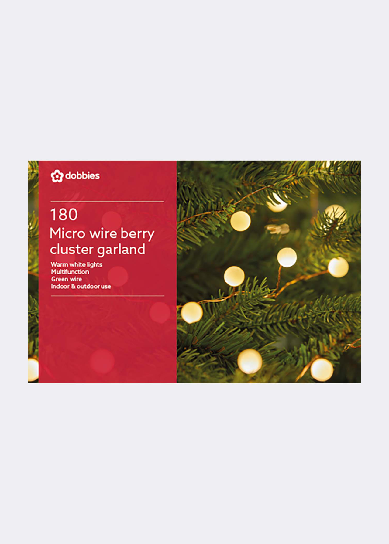 180 Micro Wire Warm White Berry Cluster String Lights 3.5m | Dobbies ...