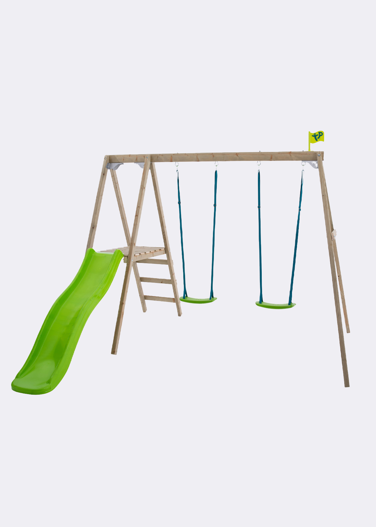 Tp Forest Multiplay Double Wooden Swing Set And Slide Dobbies Garden Centres