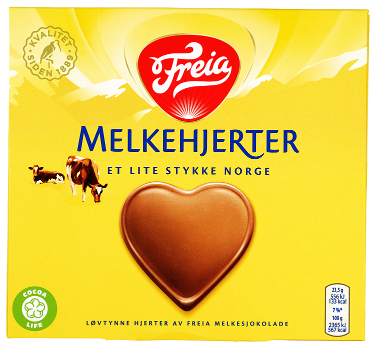 MELKESJOKOLADE HJERTER 130G FREIA