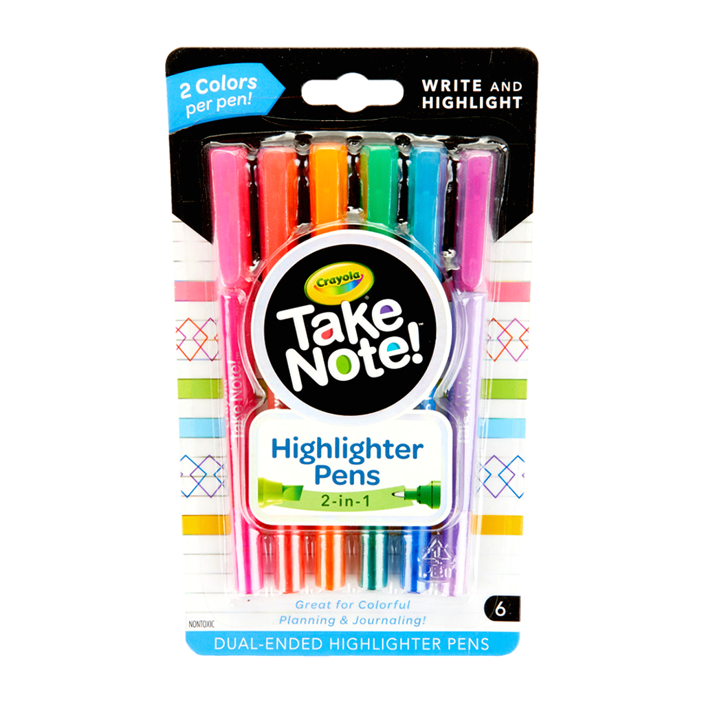 CRAYOLA - 6 ct. Take Note! Dual-Ended Highlighter Pens