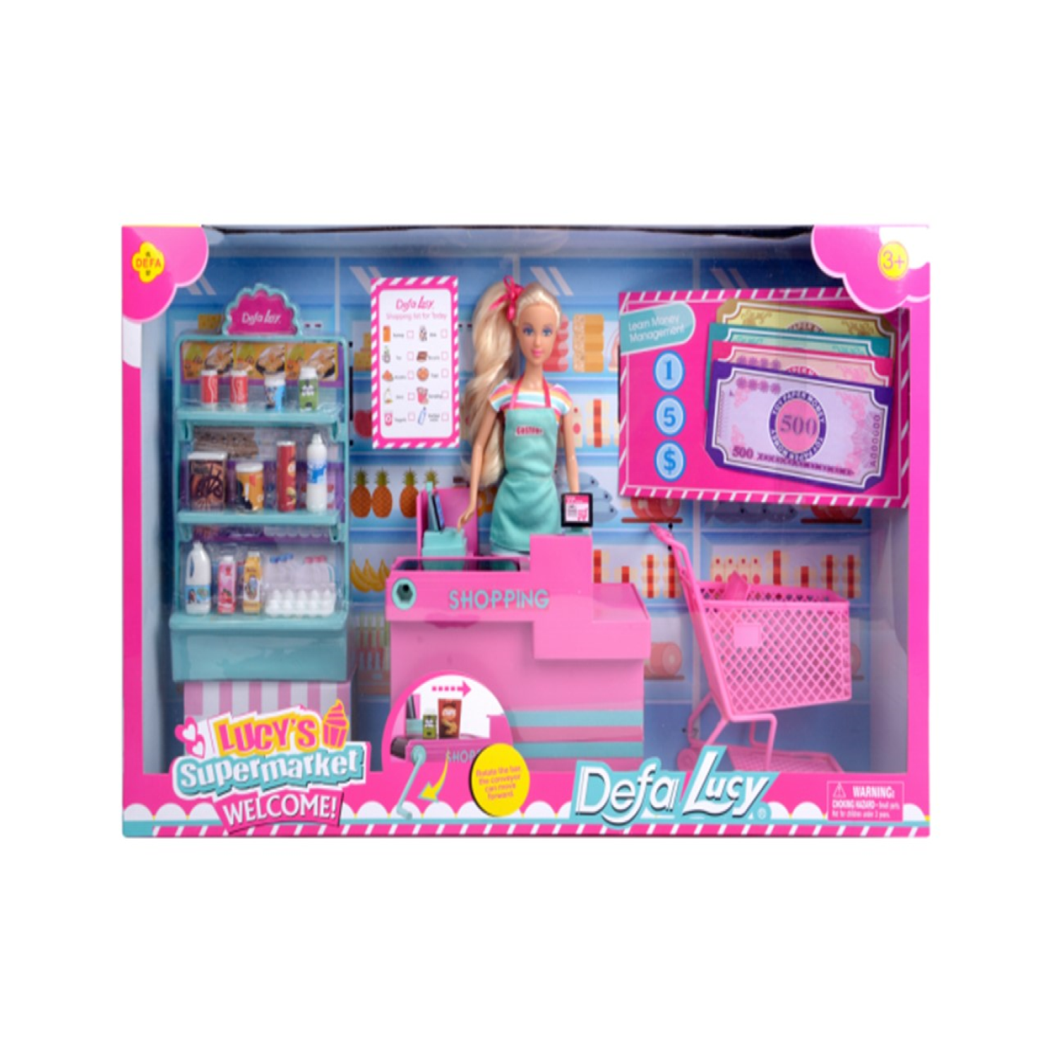 DEFA LUCY-DOLL CLR BOX WITH SUPERMARKET ACCESSORIES