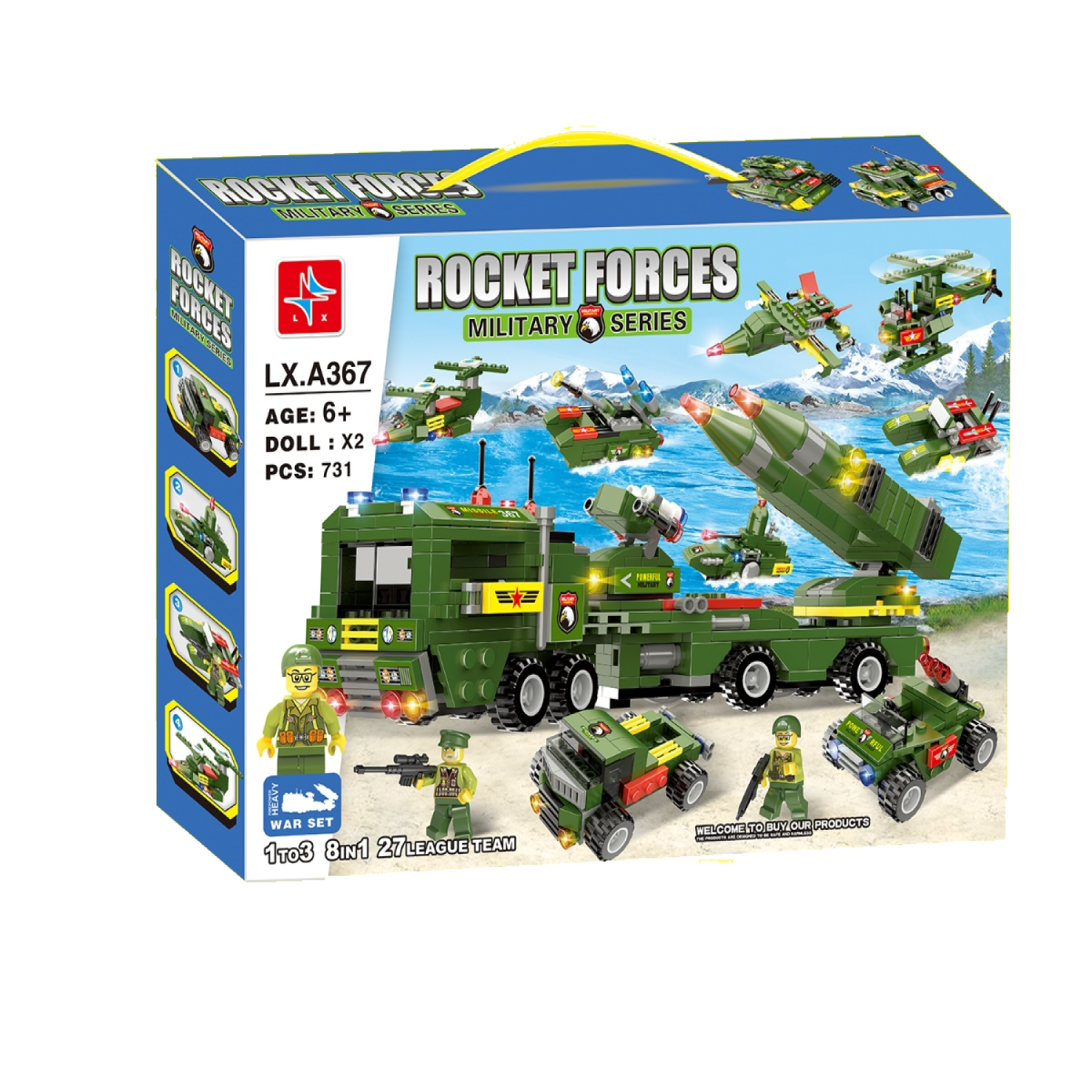 LX TOYS - ROCKET FOCRCES MILITARY SERIES BLOCKS SET (731 PCS