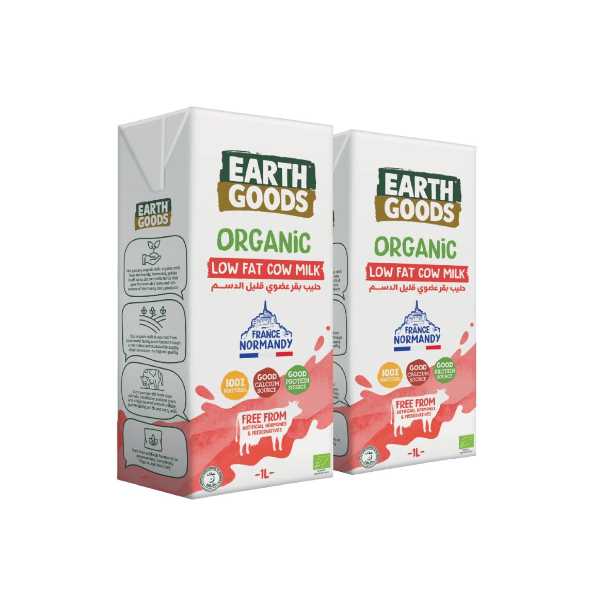 Earth Goods Organic Low Fat Cow Milk 1L